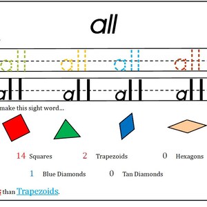238 PAGES 3 Letter Sight Word Pattern Block Mat Printables AND ...