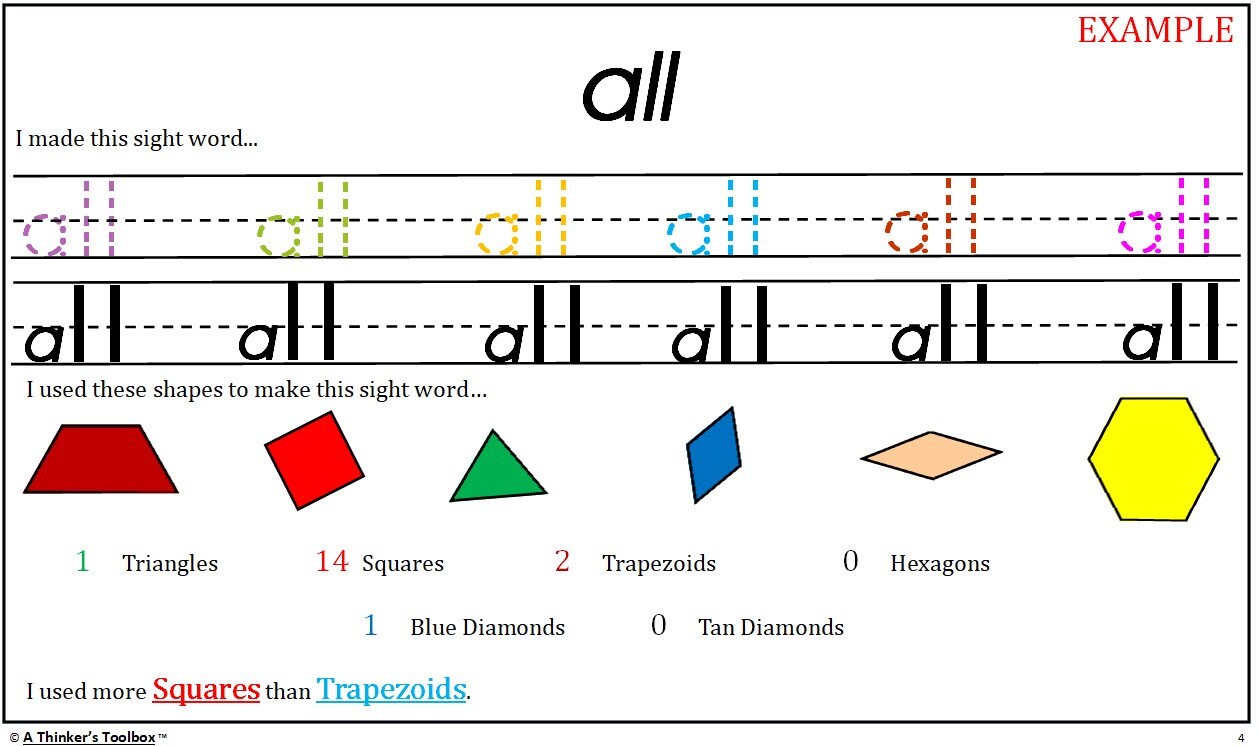 238 PAGES 3 Letter Sight Word Pattern Block Mat Printables AND ...