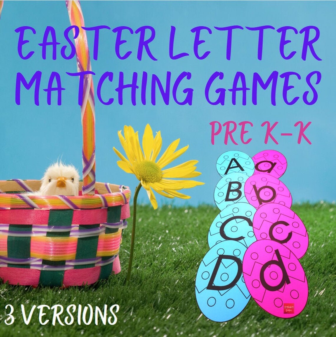 Easter Letter Matching Games & Printable Worksheets - Etsy