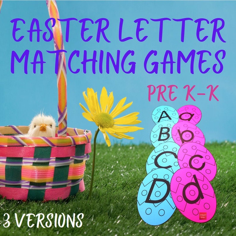 Easter Letter Matching Games & Printable Worksheets - Etsy