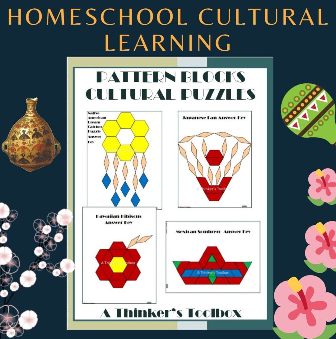 Multi-cultural Pattern Block Mat Printables & Worksheets - Etsy