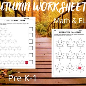 Autumn Math & ELA Worksheets - Etsy