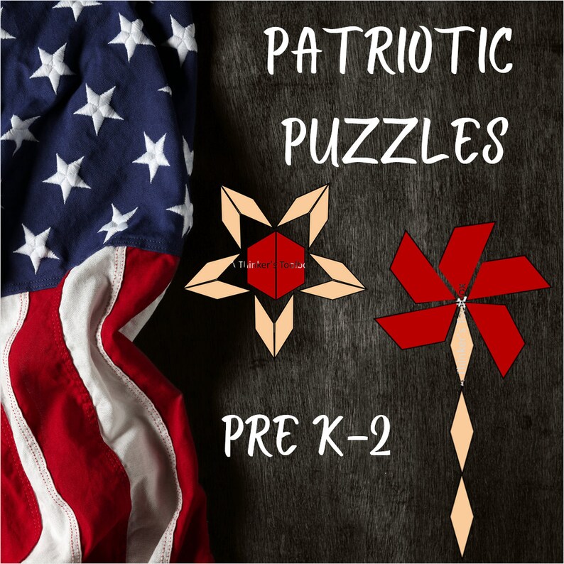 Patriotic Pattern Block Mat Printables & Worksheets - Etsy