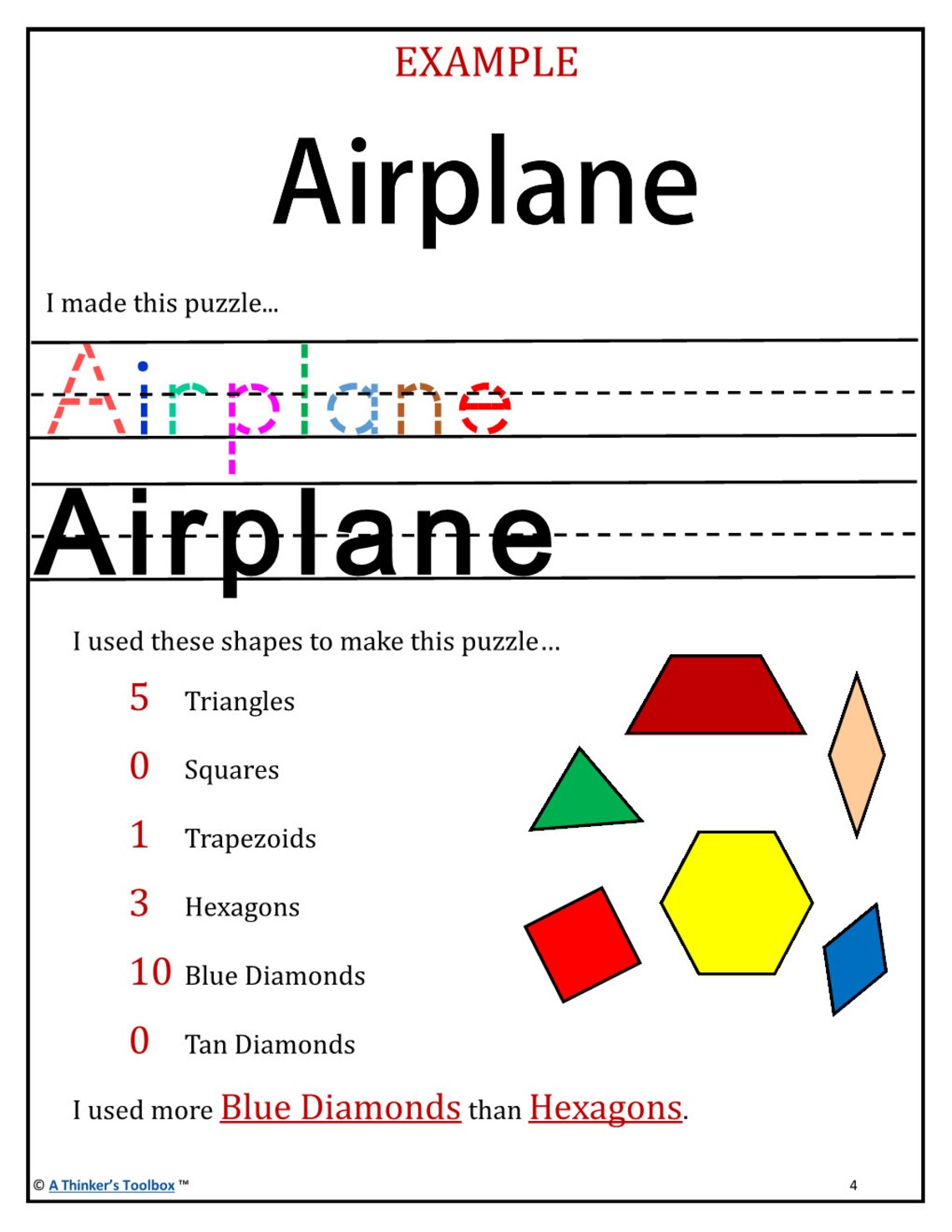 Transportation Pattern Block Mat Printables & Worksheets - Etsy