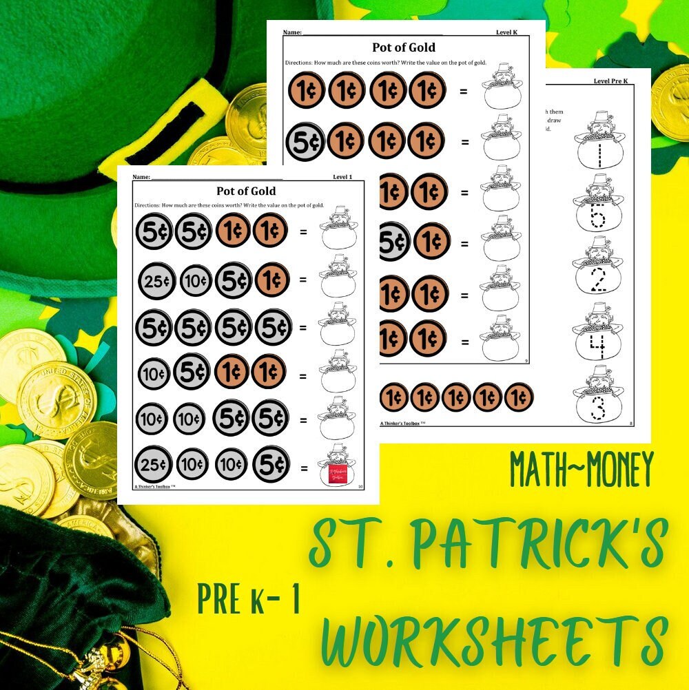 St. Patrick's ELA & Math No Prep Worksheets - Etsy