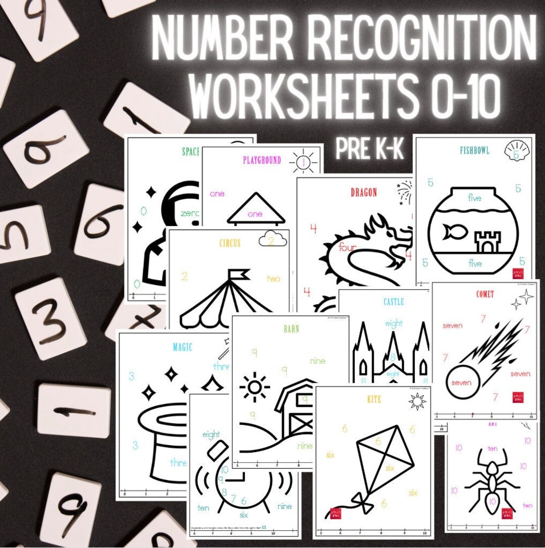 Number Recognition Worksheets 0-10 BUNDLE prek-k - Etsy