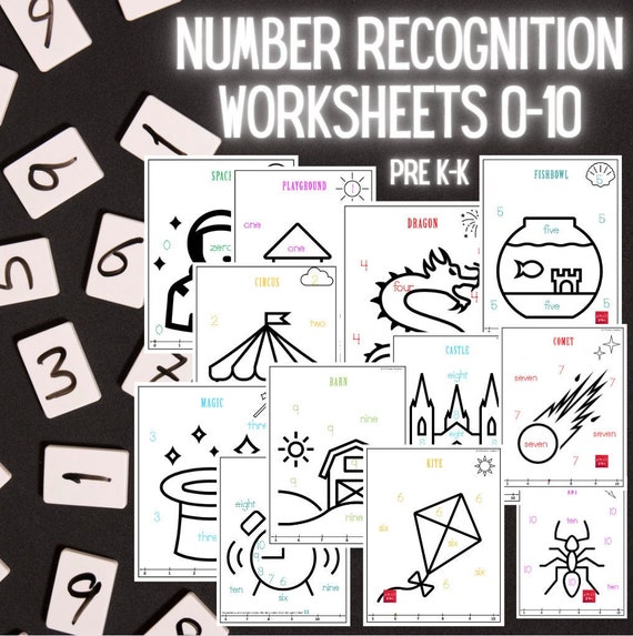 Number Recognition Worksheets 0-10 BUNDLE prek-k - Etsy