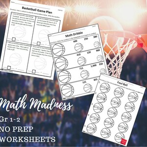 March Madness Basketball Math Worksheets - Etsy