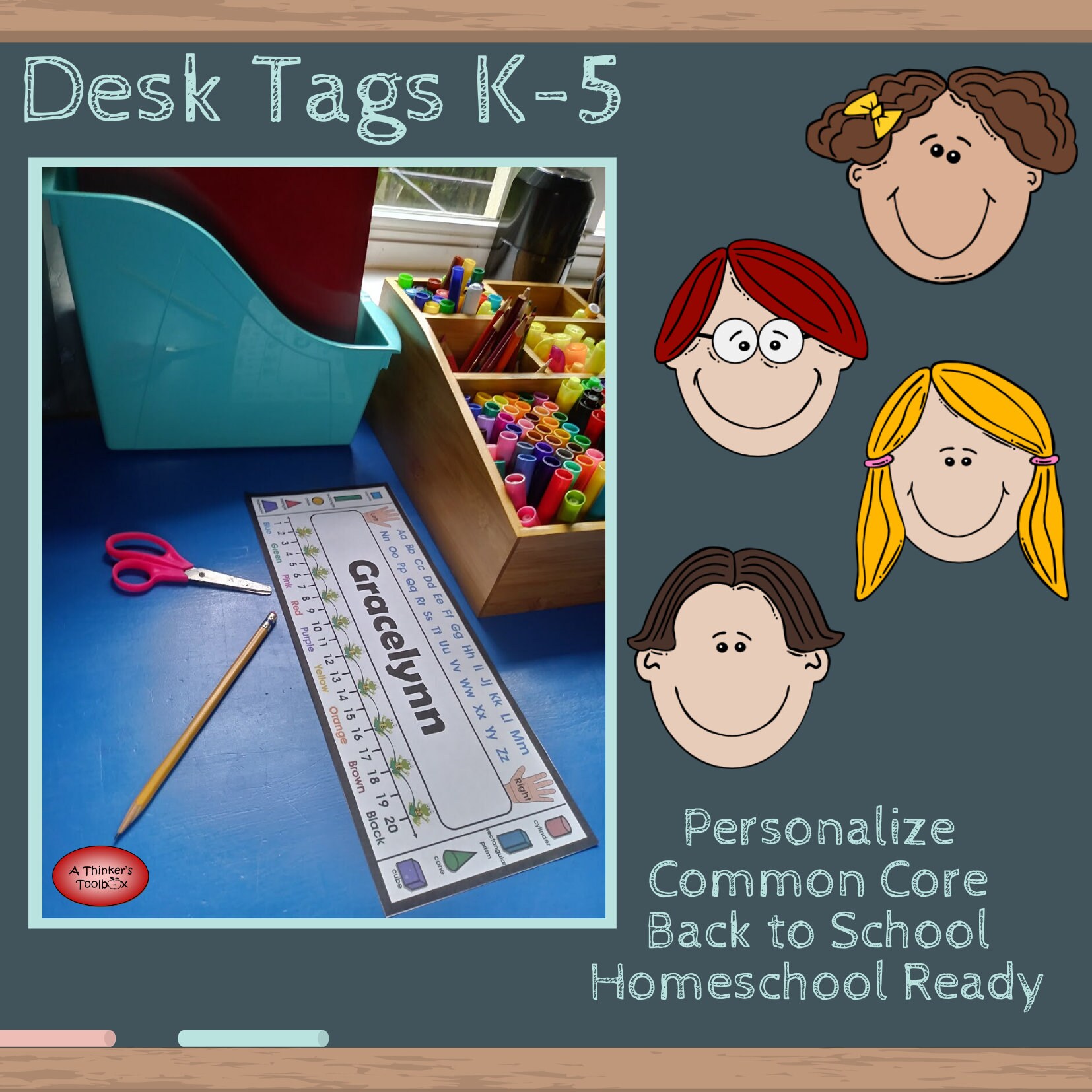 Desk Tag Plates Gr 2-3 Classroom Decor (you Type Your Student's Name ...