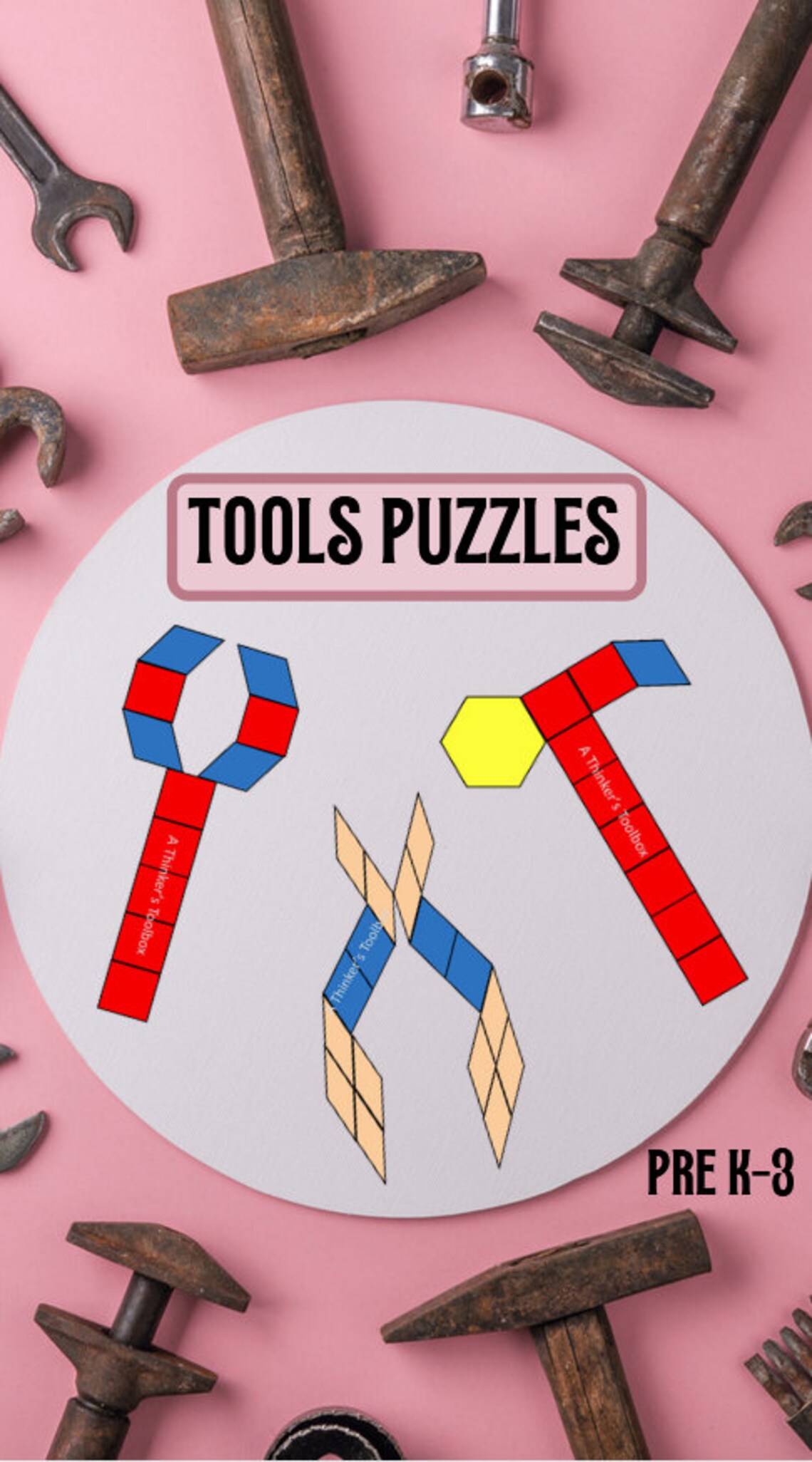 Father's Day Tools Pattern Block Mat Printables & Worksheets - Etsy