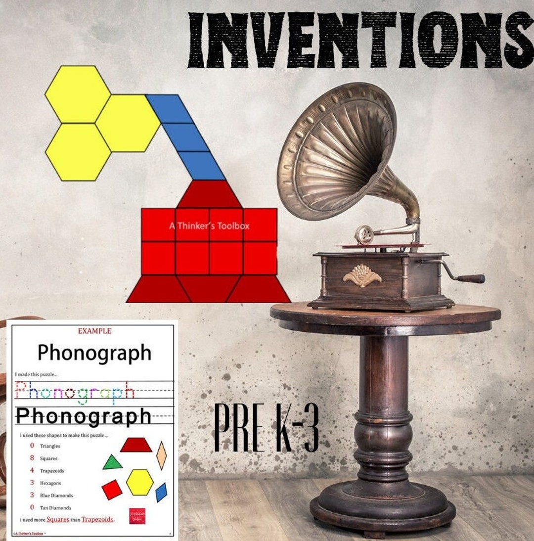 Inventions Pattern Block Mat Printables & Worksheets - Etsy