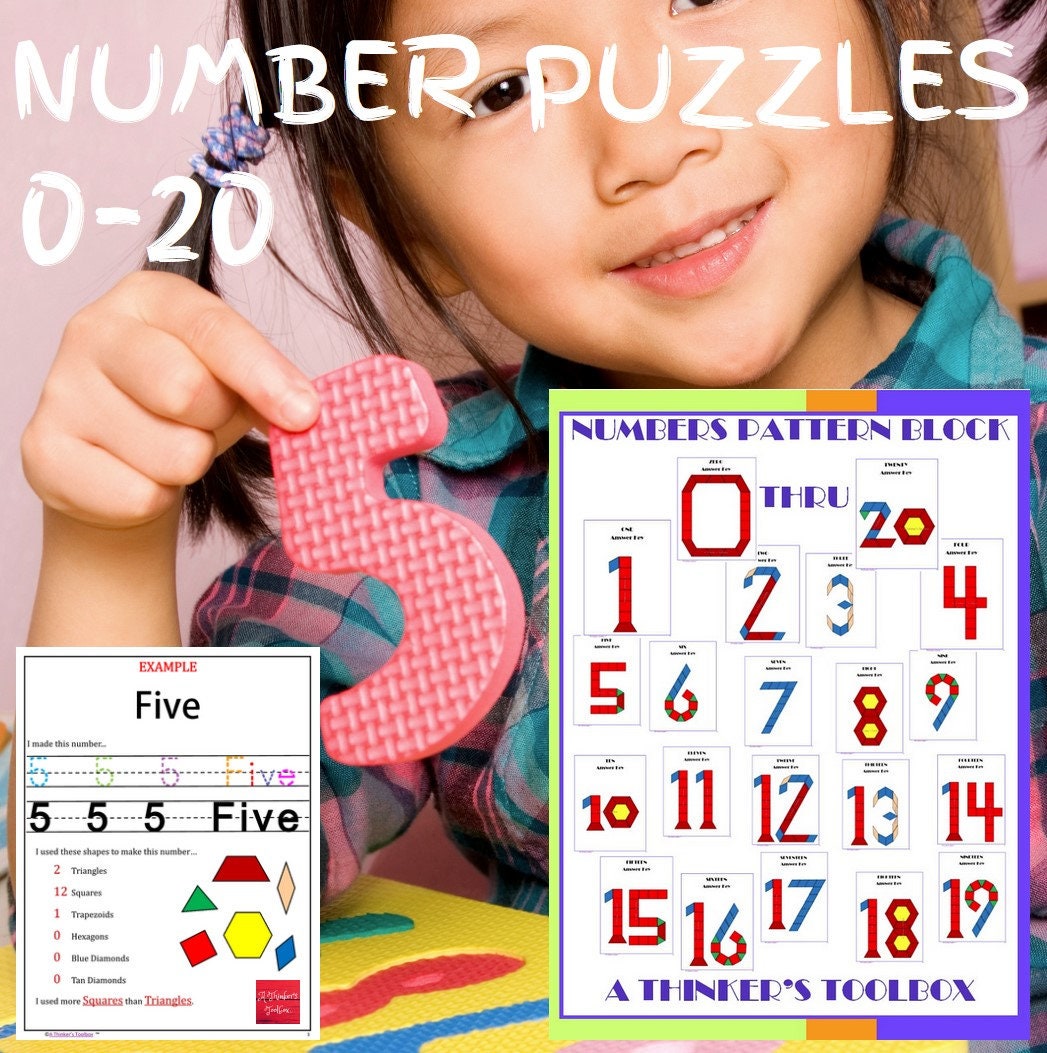 ABC123 Pattern Block Mat Printables & Worksheets BUNDLE - Etsy