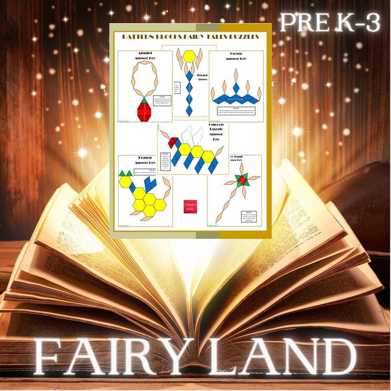 Fairy Tales Pattern Block Mat Printables & Worksheets - Etsy