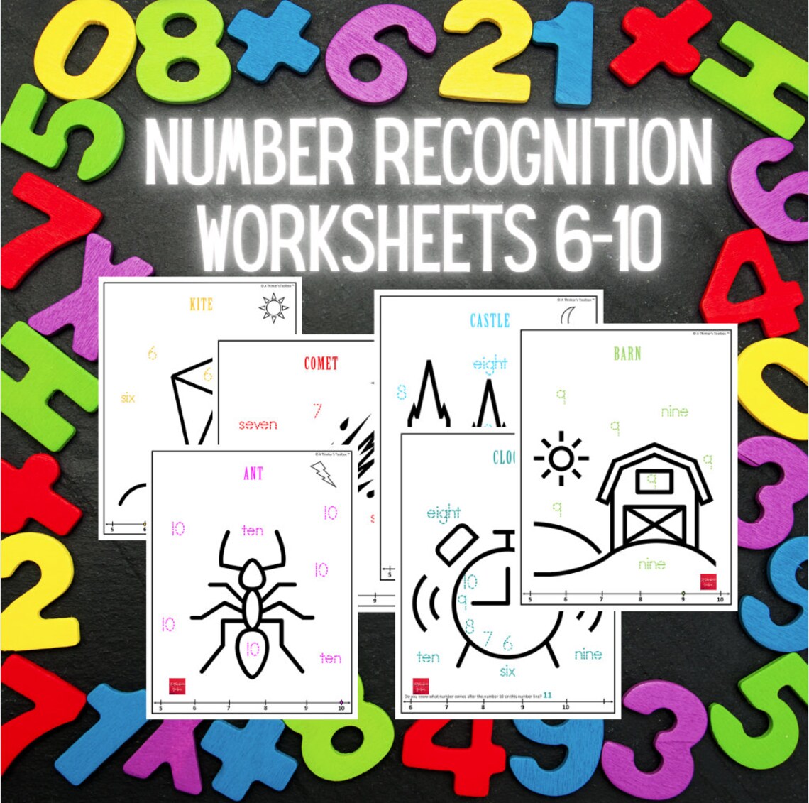 Number Recognition Worksheets 0-10 BUNDLE (prek-k) - Etsy