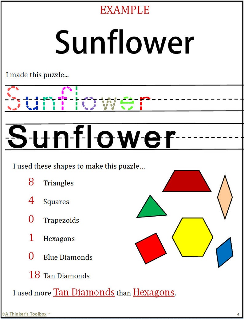Garden Pattern Block Mat Printables & Worksheets - Etsy