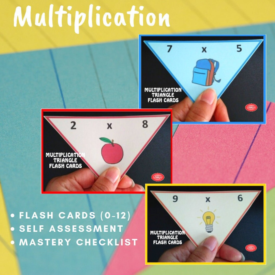 Multiplication Triangle Math Flash Cards homeschool - Etsy