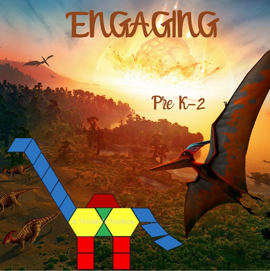 Dinosaur Pattern Block Mat Printables & Worksheets - Etsy