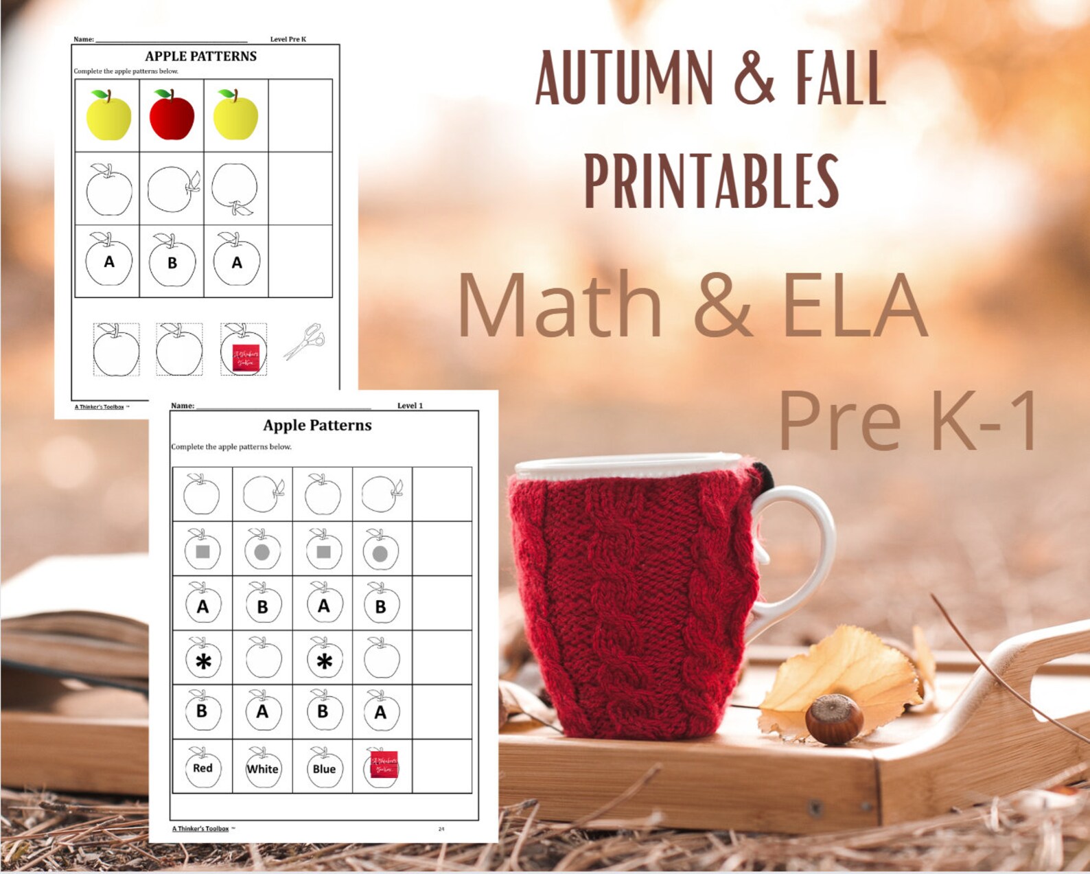 Autumn Math & ELA Worksheets - Etsy