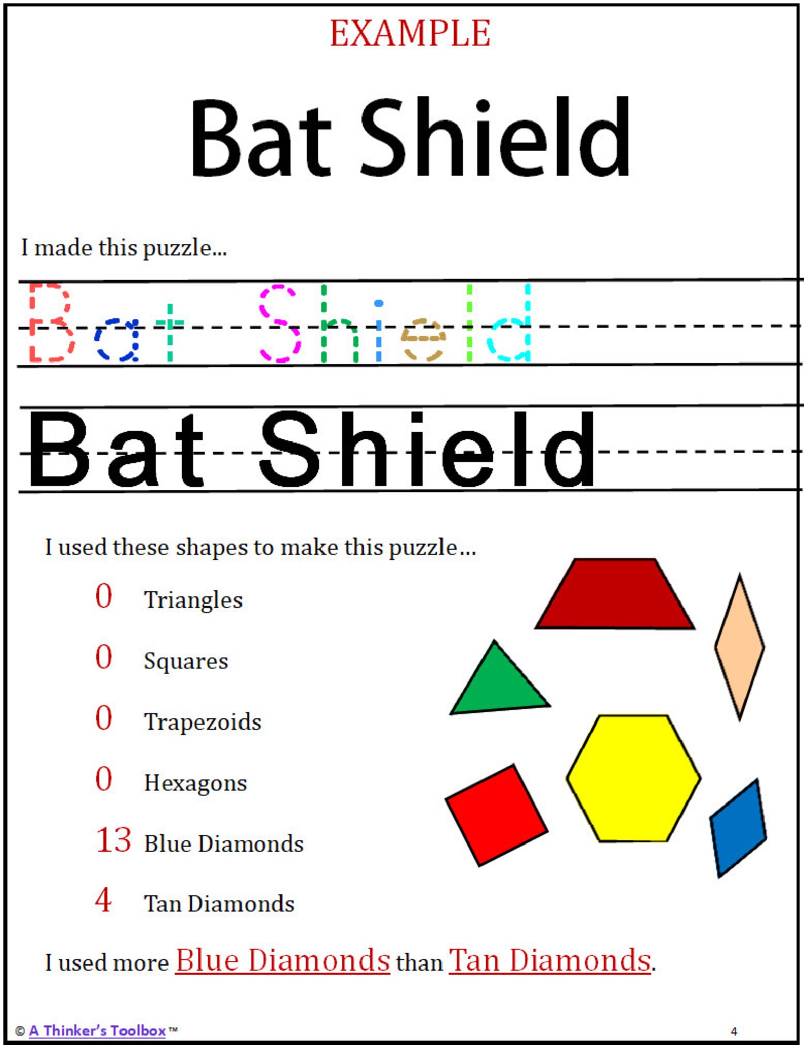 Superhero Shields Pattern Block Mat Printables & Worksheets - Etsy