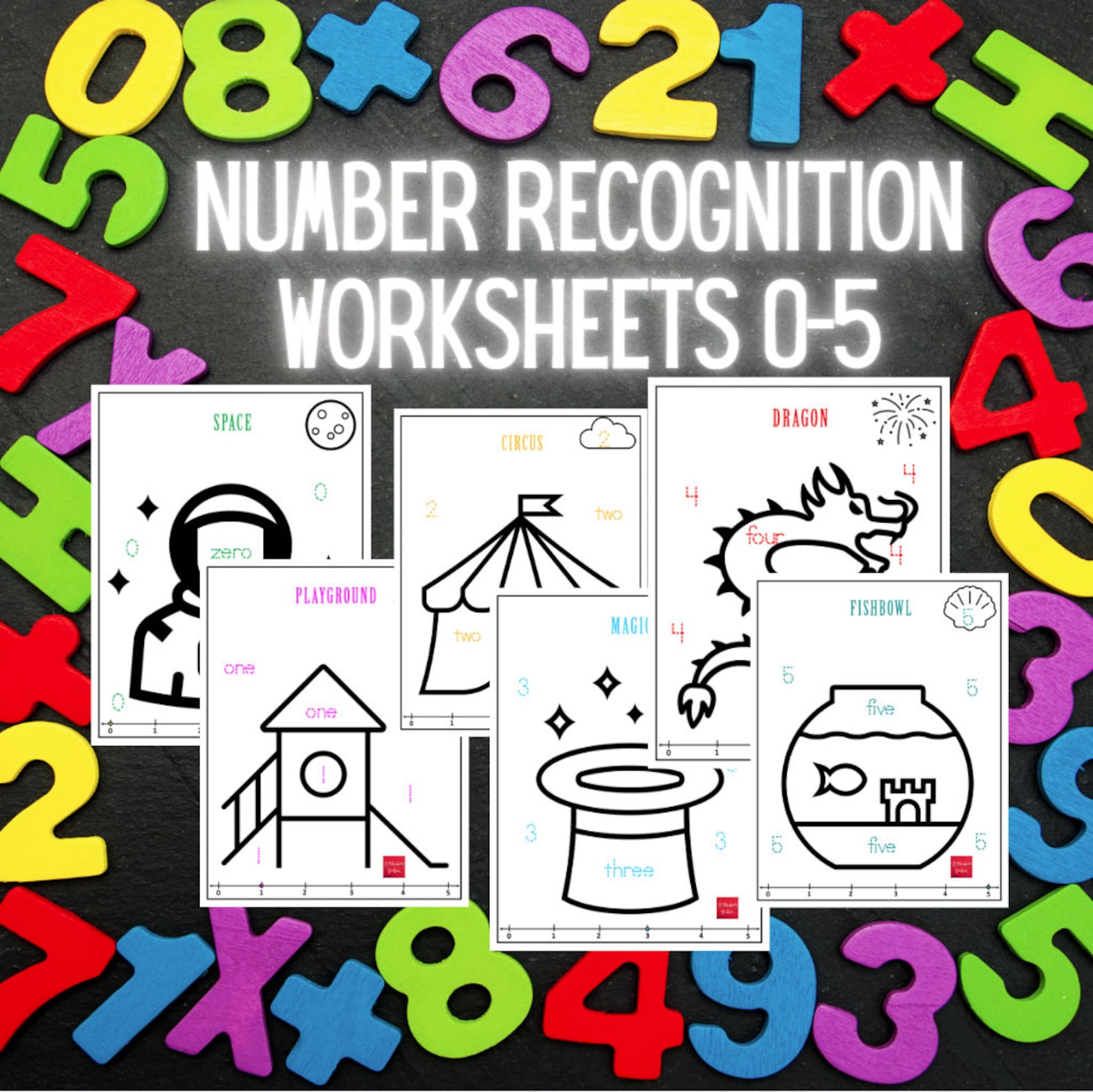 Number Recognition Worksheets 0-5 - Etsy