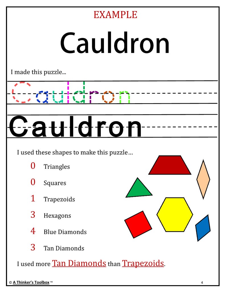 Halloween Pattern Block Mat Printables & Worksheets - Etsy