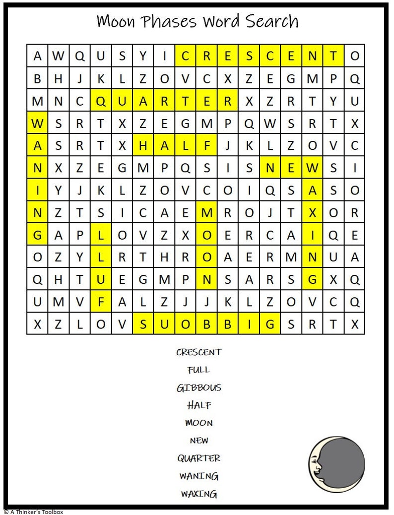 Moon Phases Science Activities - Etsy