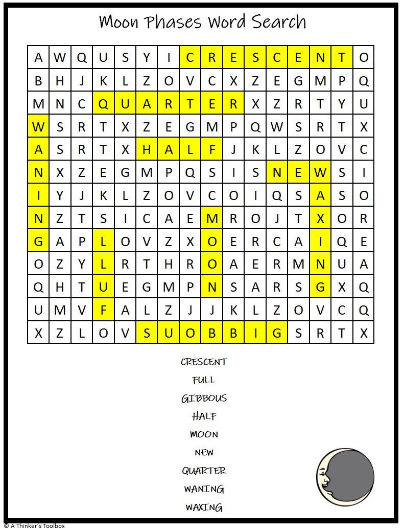 Moon Phases Science Activities - Etsy