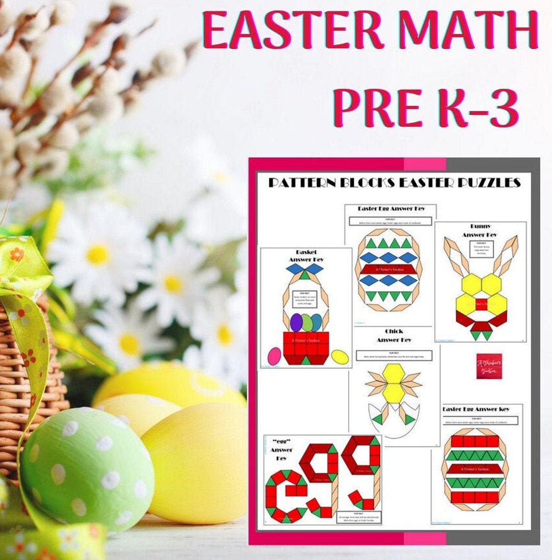 Easter Pattern Block Mat Printables & Worksheets - Etsy