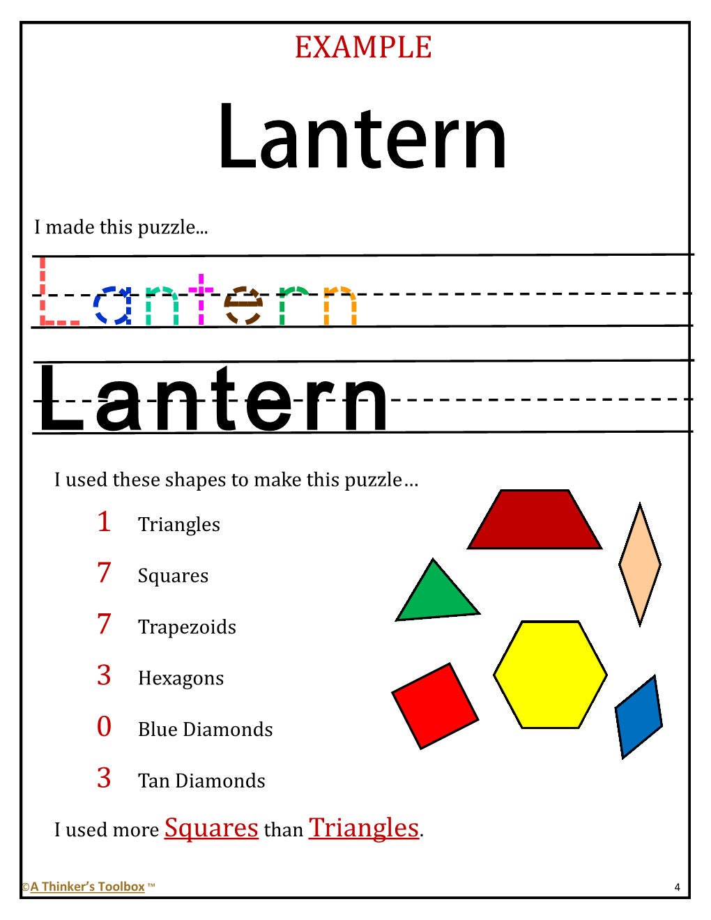 Camping Pattern Block Mat Printables & Worksheets - Etsy