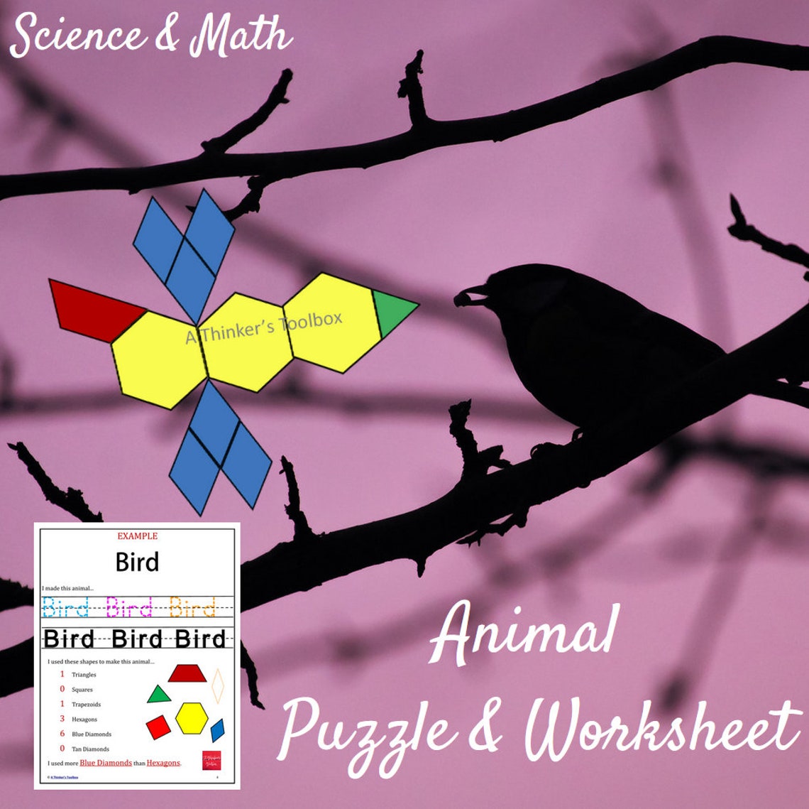 Animals Pattern Block Mat Printables & Worksheets - Etsy