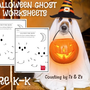 Halloween Counting Numbers Worksheets - Connect the Dots Ghosts - Etsy