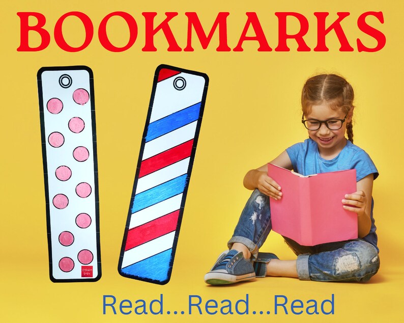 12 Color Your Own Reading Bookmarks | Dr. Seuss - Etsy