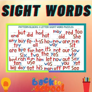 238 PAGES 3 Letter Sight Word Pattern Block Mat Printables AND ...