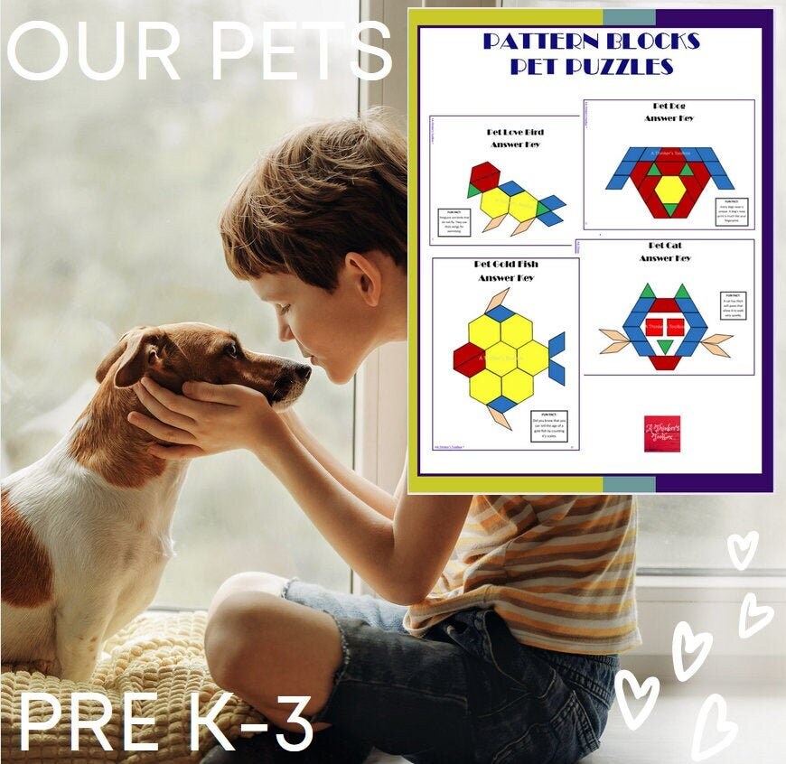 Pet Pattern Block Mat Printables & Worksheets - Etsy