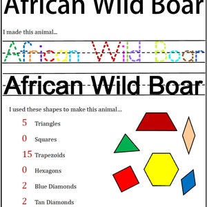Animals Around the World Pattern Block Mat Printables & Worksheets - Etsy