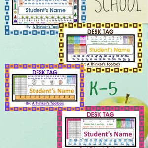 Desk Tag Plates Gr 4-5 Classroom Decor (you Type Your Student's Name ...