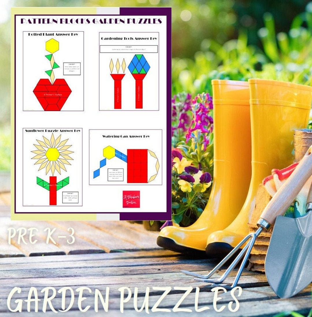 Garden Pattern Block Mat Printables & Worksheets - Etsy