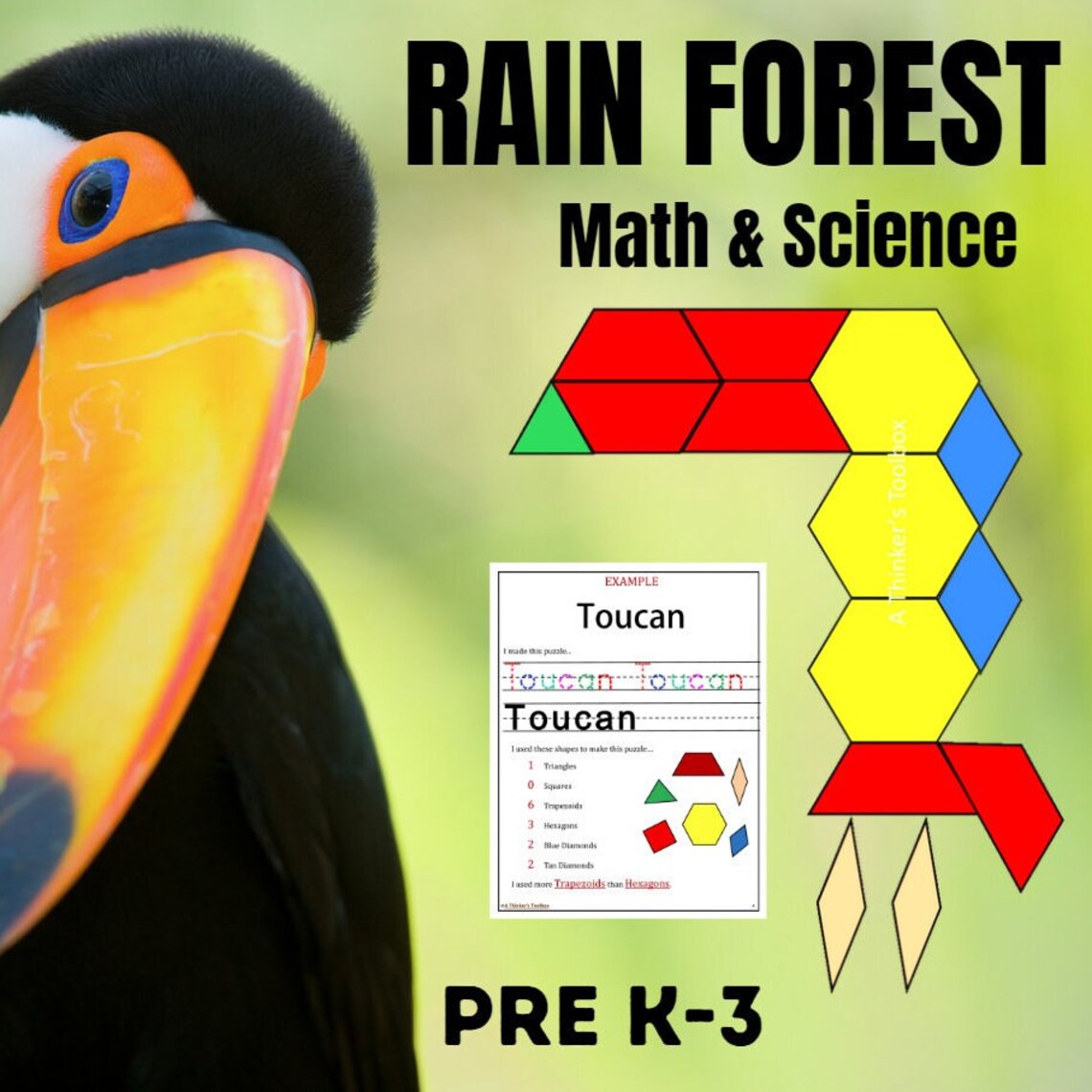 Rain Forest Pattern Block Mat Printables & Worksheets - Etsy