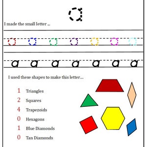 Alphabet Lowercase Pattern Block Mat Printables & Worksheets - Etsy
