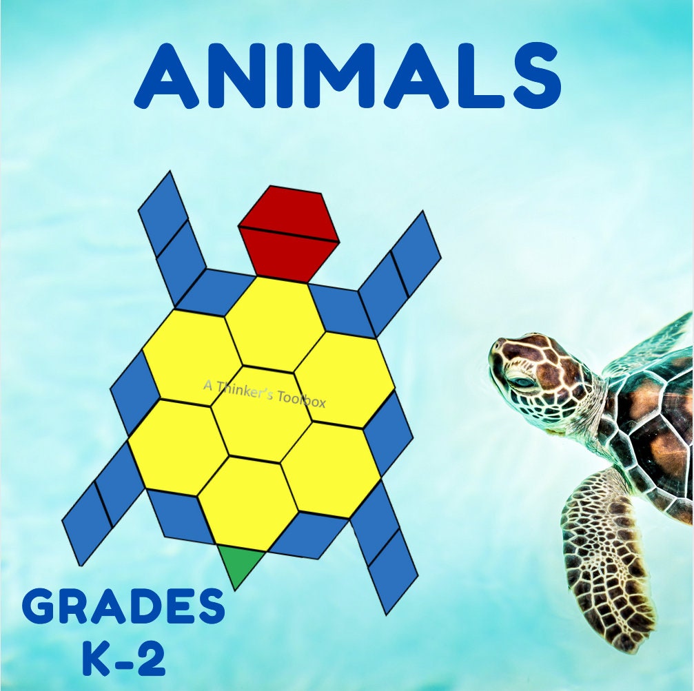 Animals Pattern Block Mat Printables & Worksheets - Etsy