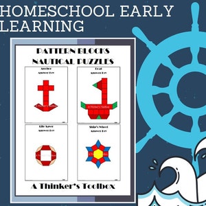Nautical Pattern Block Mat Printables & Worksheets - Etsy