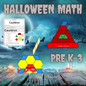 Halloween Pattern Block Mat Printables & Worksheets - Etsy