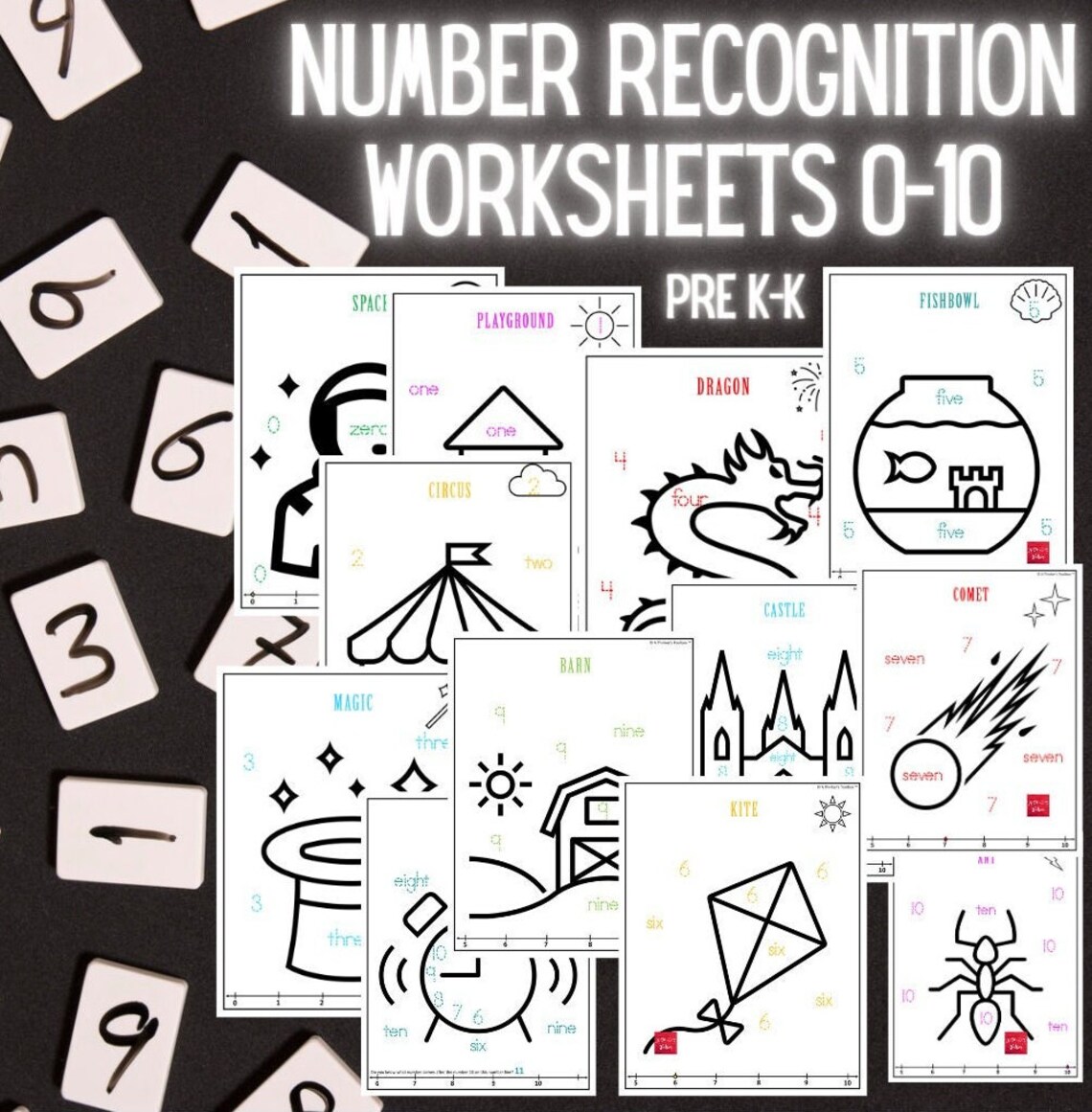 Number Recognition Worksheets 0-10 BUNDLE (prek-k) - Etsy