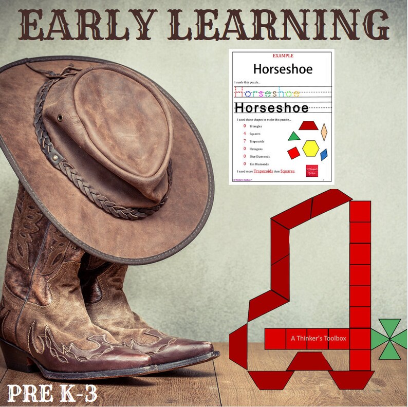 Old West Pattern Block Mat Printables & Worksheets - Etsy