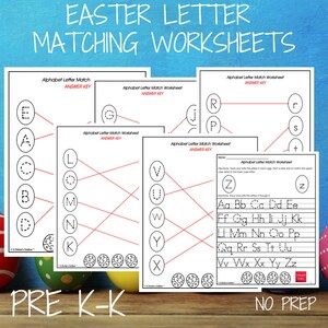 Easter Letter Matching Games & Printable Worksheets - Etsy