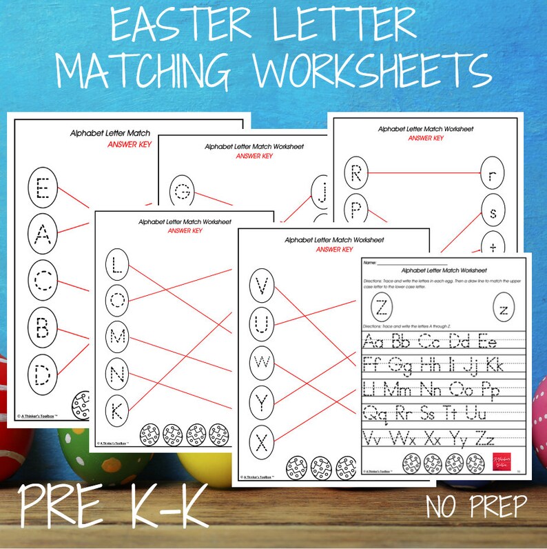 Easter Letter Matching Games & Printable Worksheets - Etsy