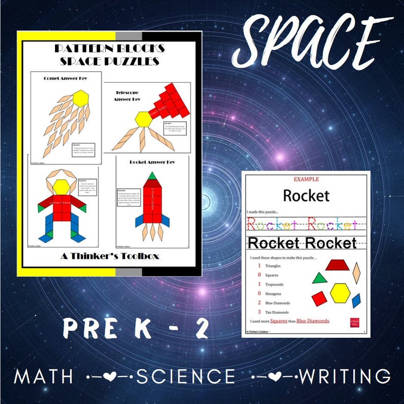 Space Pattern Block Mat Printables & Worksheets - Etsy