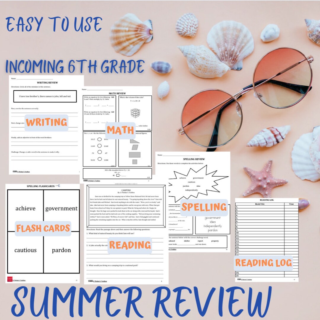Easy-to-use Printable Worksheets - Incoming 6th Graders - Etsy