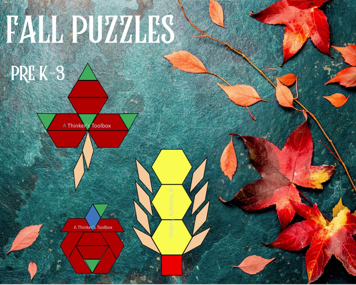 Autumn | Fall Pattern Block Mat Printables & Worksheets - Etsy