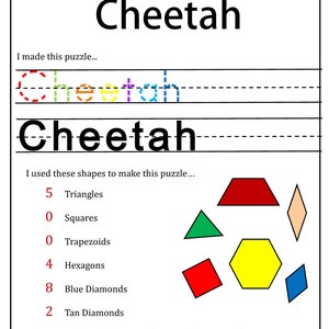 African Animals Pattern Block Mat Printables & Worksheets - Etsy